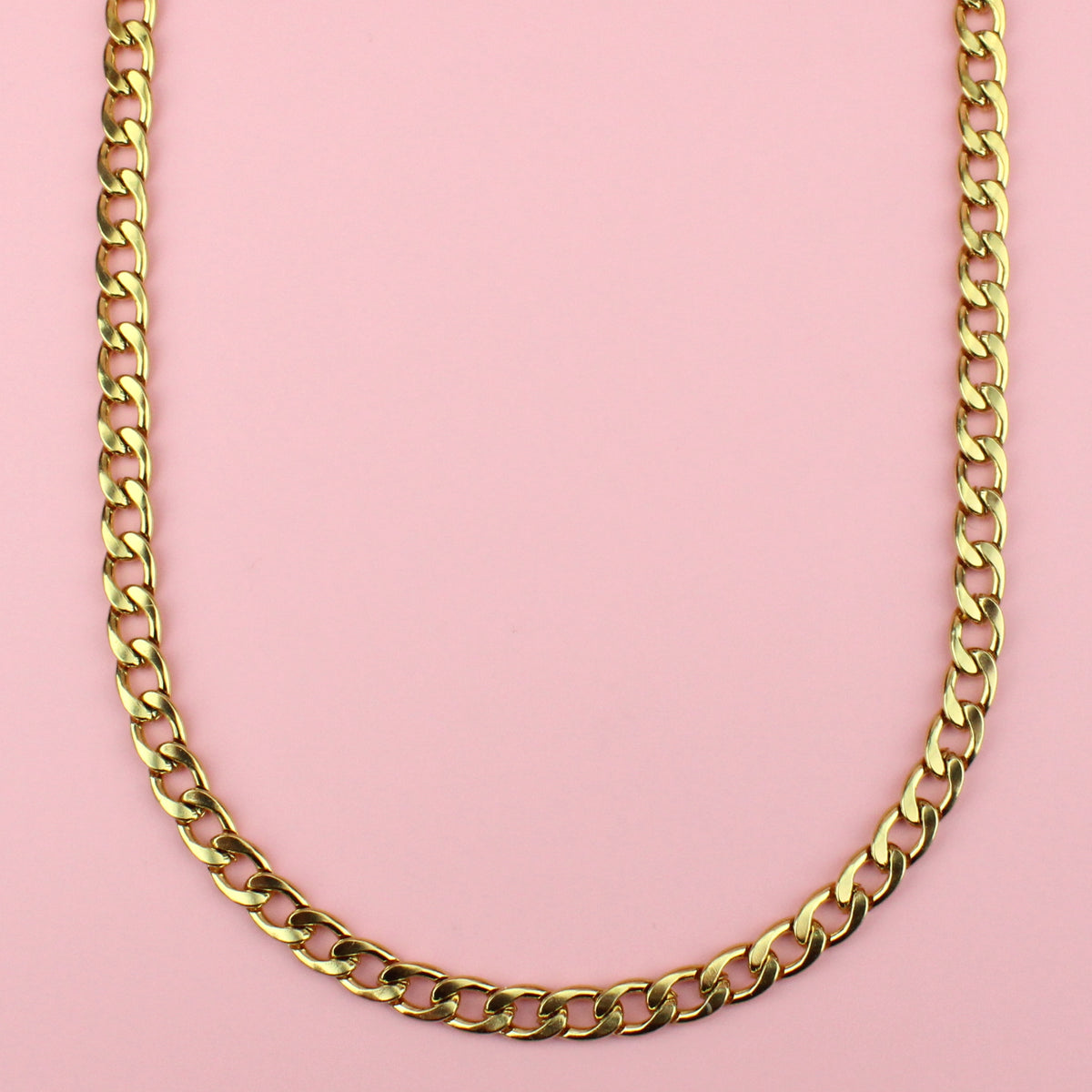 7mm Thick Curb Chain (Gold Plated) | Sour Cherry