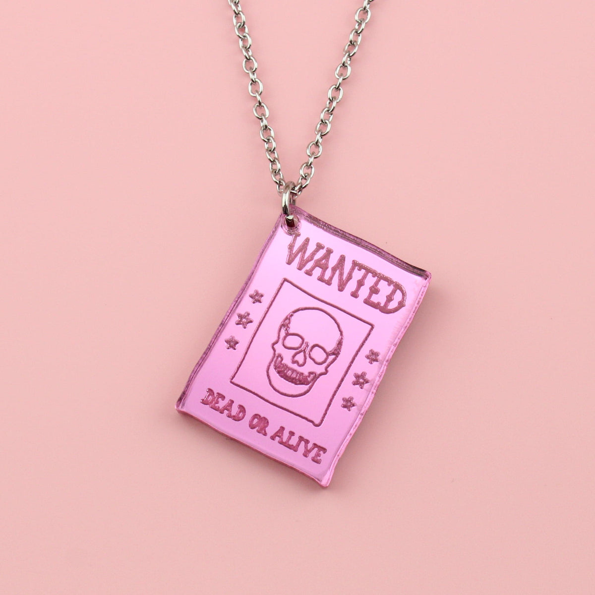 Pink Wanted Poster Necklace – Sour Cherry