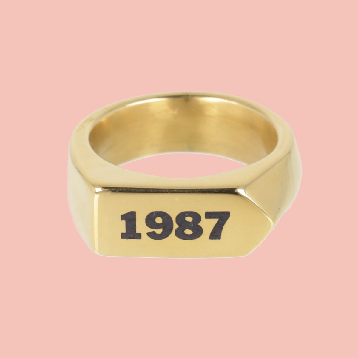 Chunky Customisable Birth Year Ring - Gold Plated – Sour Cherry